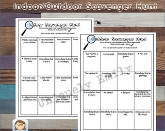 Indoor Scavenger Hunts With Pictures 12 Versions Printable Download - Etsy