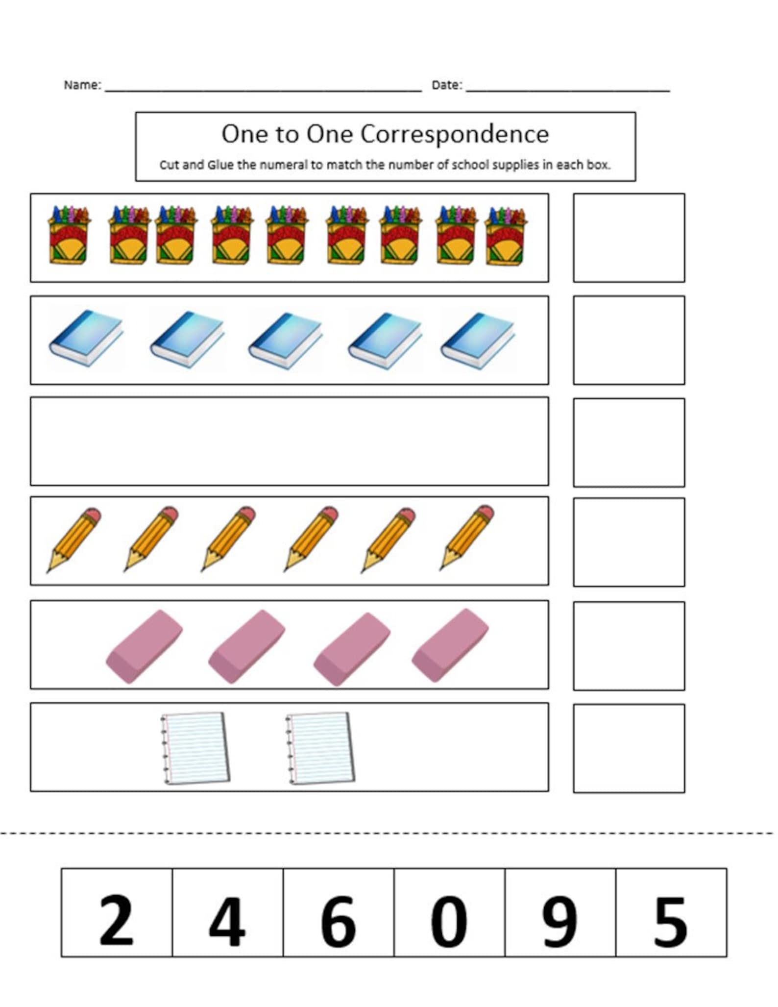 Practice Counting From 0-20 One to One Correspondence - Etsy