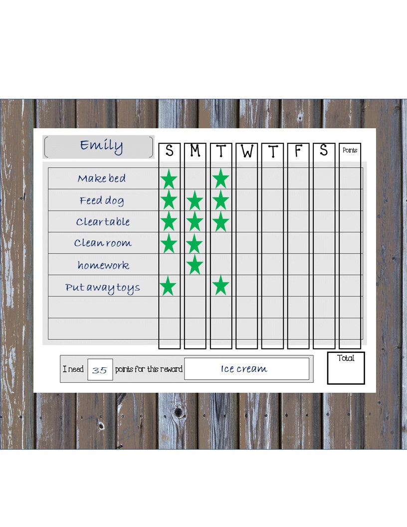 Chore Chart Digital Download - Etsy