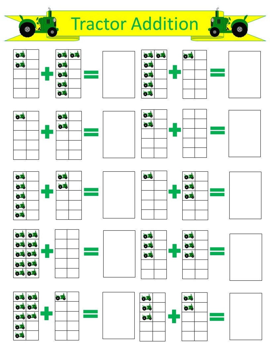 Addition Worksheet - Etsy