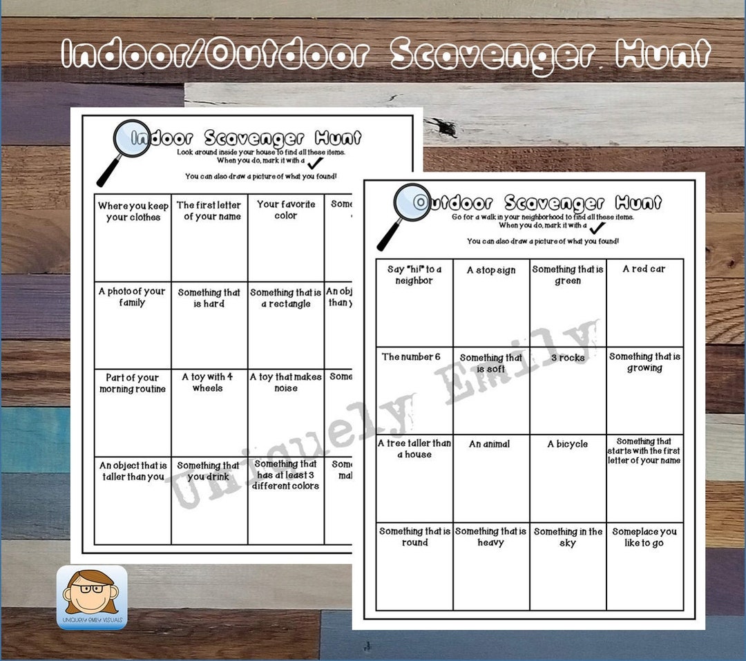 Indoor/outdoor Scavenger Hunt Digital Download - Etsy