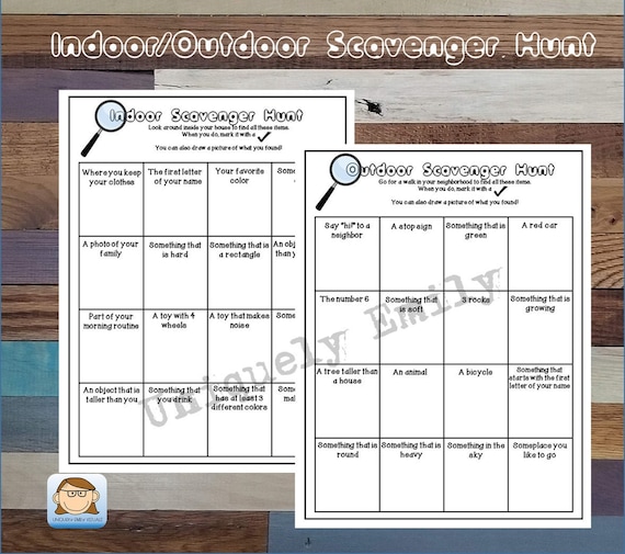 Indoor/outdoor Scavenger Hunt Digital Download - Etsy