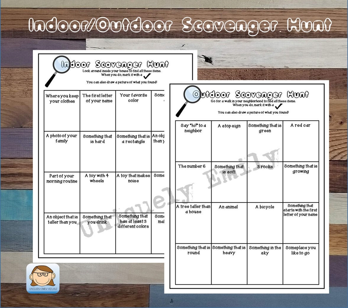 Indoor/outdoor Scavenger Hunt Digital Download - Etsy