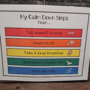 Calm Down Steps Visual - Etsy
