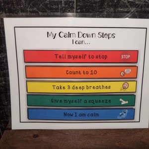 Calm Down Steps Visual - Etsy