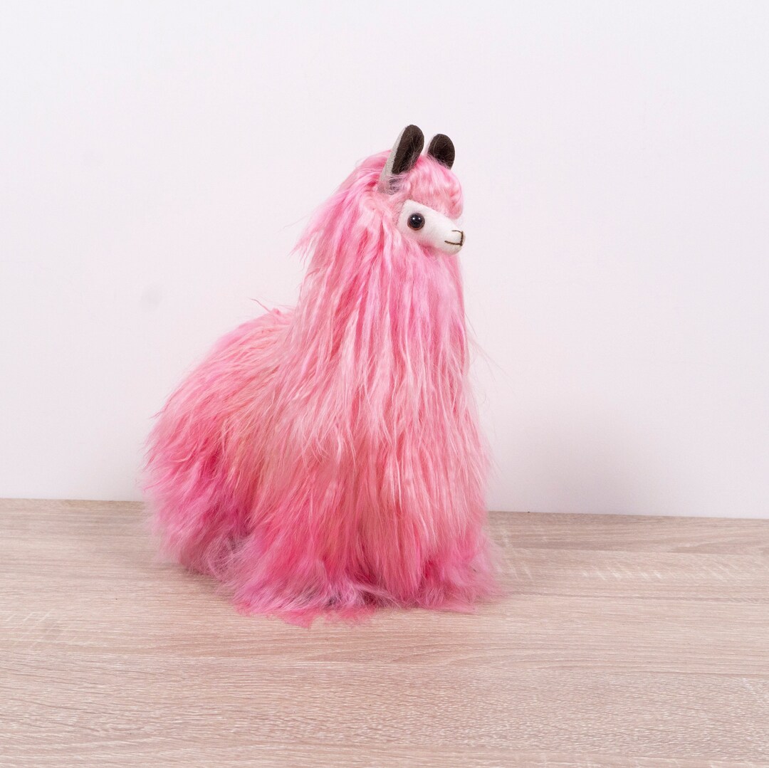 Super Soft Pink Stuffed Alpaca, Made With Suri Alpaca Fur - Etsy