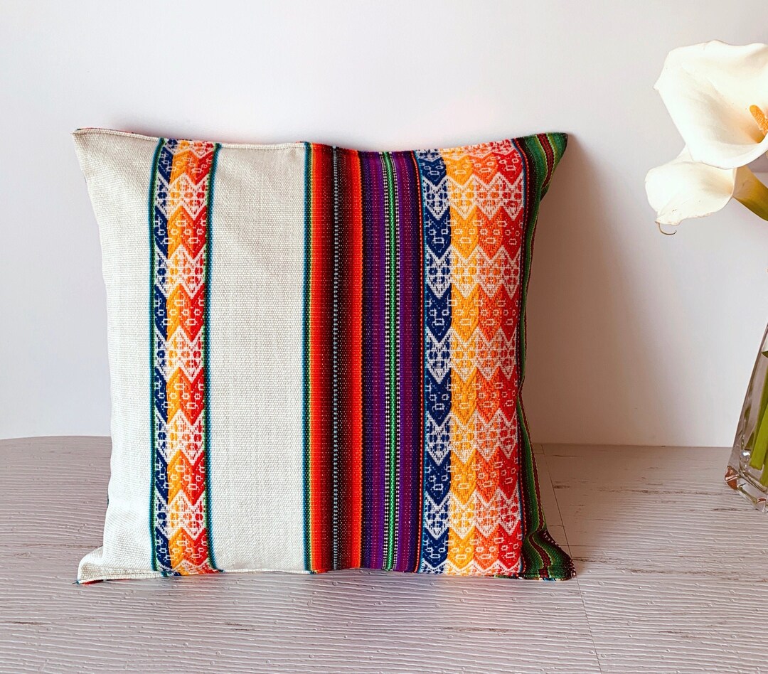 Pillow Cover Peruvian Pattern Rainbow Pattern Cushion Cover - Etsy
