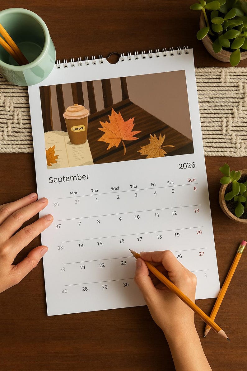 2026 Whimsical Illustrated Calendar: Hand Drawn Monthly Wall Planner - Etsy