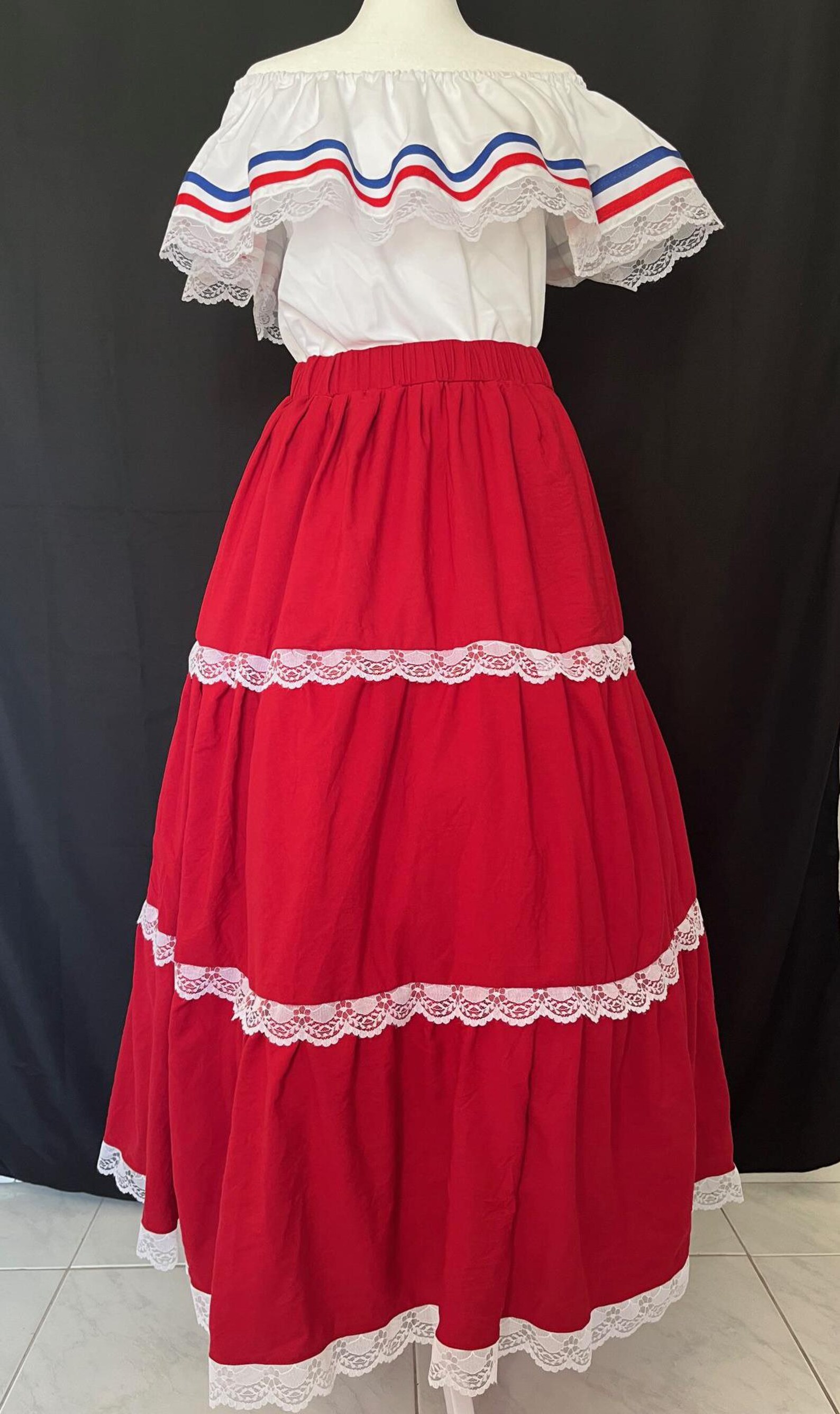 Puerto Rico Traditional Bomba Dress for Ladies - Etsy