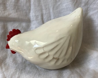 White Decorative Hen Small Ceramic Chicken Figurine - Etsy UK