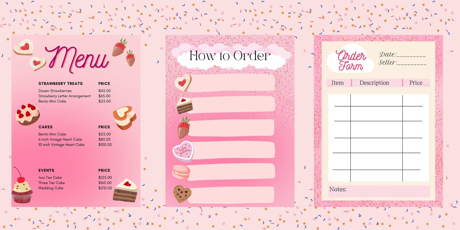 Beautiful Pink Essential Bakery Templates / Canva Template / Open to ...