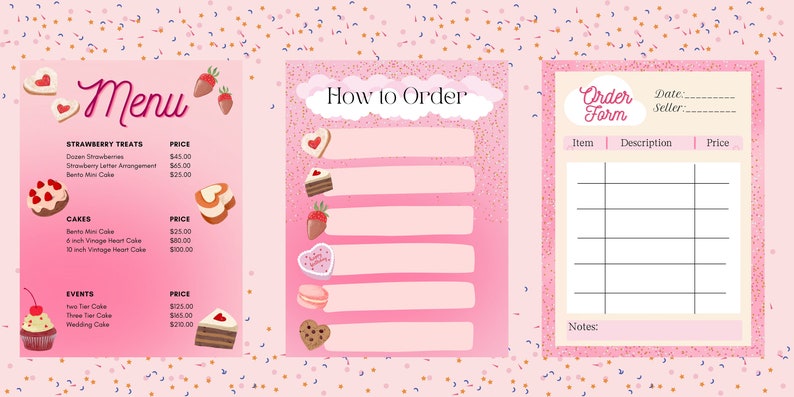 Beautiful Pink Essential Bakery Templates / Canva Template / Open to ...