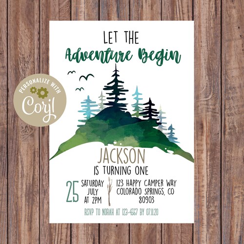 Adventure Birthday Invitation INSTANT DOWNLOAD Printable - Etsy
