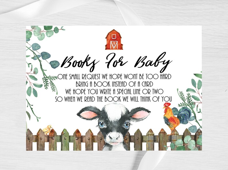 Baby Shower, Barnyard Baby Shower, Books for Baby, Book Request, Gender ...
