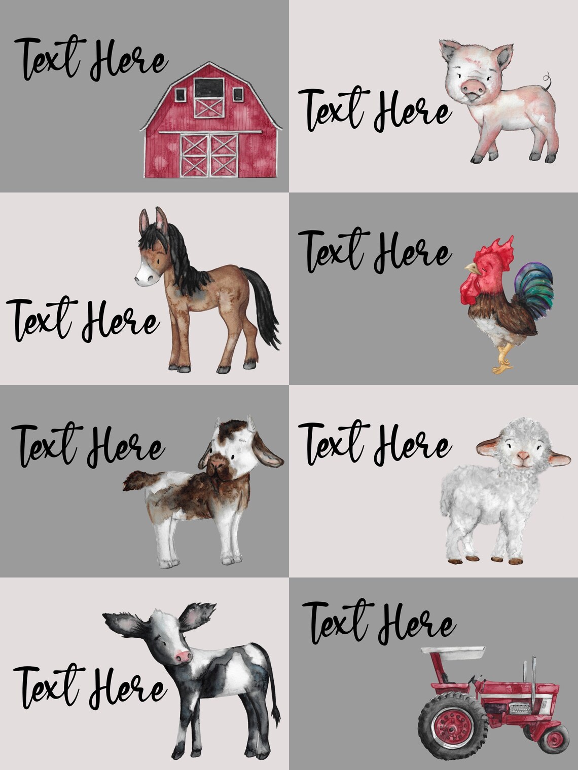 Farm Animals Editable Drawer Labels Farm Baby Labels PDF - Etsy