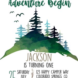 Adventure Birthday Invitation, INSTANT DOWNLOAD, Printable Outdoors ...