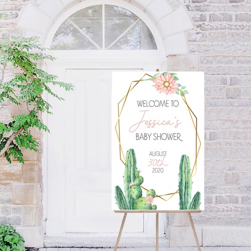 Baby Shower Welcome Sign Cactus Baby Shower Sign Girl Baby | Etsy
