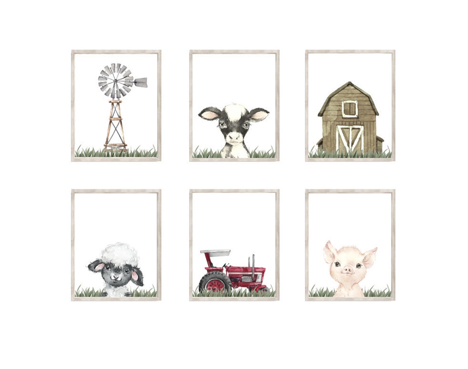 Barnyard Baby Nursery Farm Nursery Kids Room Prints Cow - Etsy