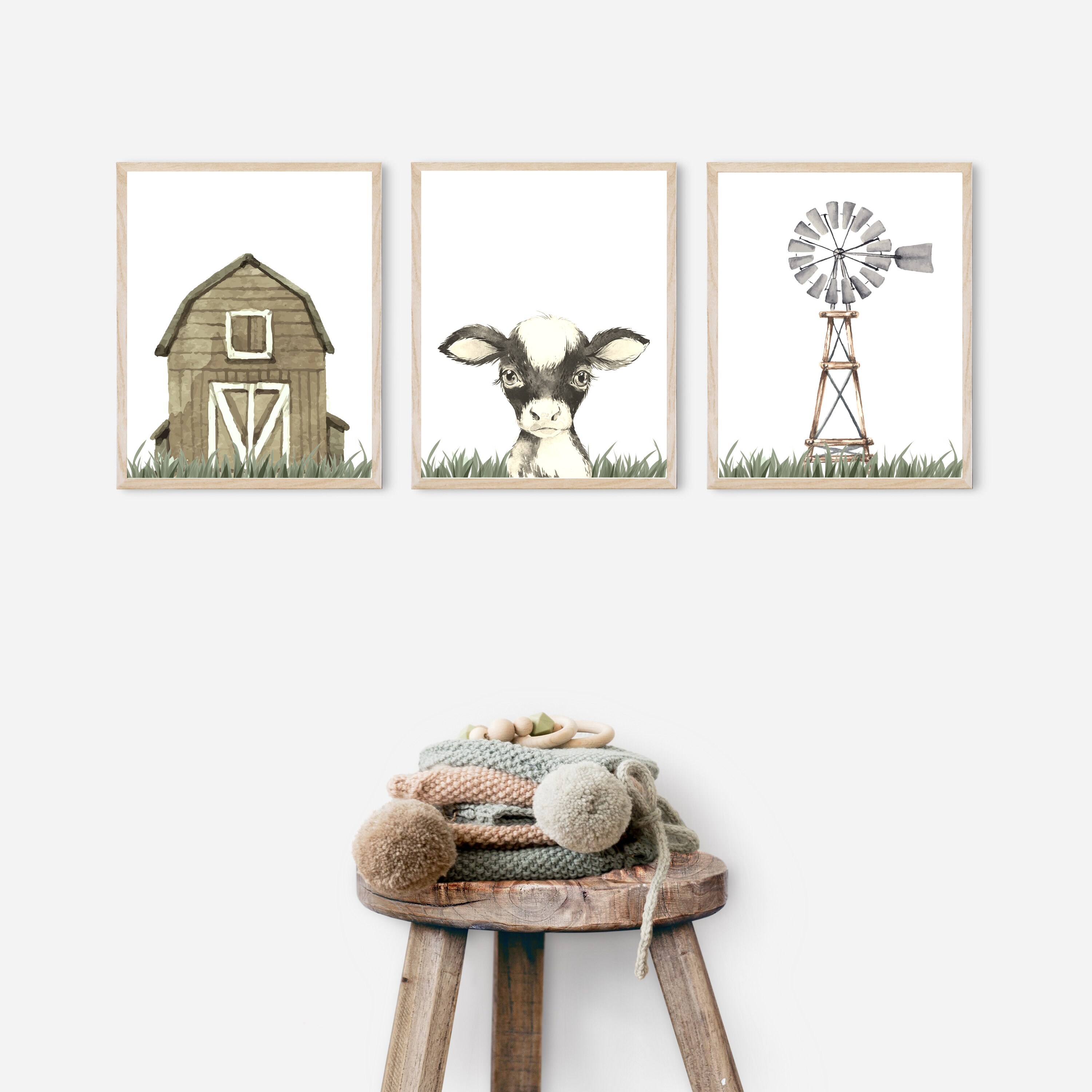 Barnyard Baby Nursery Farm Nursery Kids Room Prints Cow - Etsy