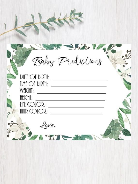 Baby Prediction Baby Prediction Game Baby Shower Game Game | Etsy