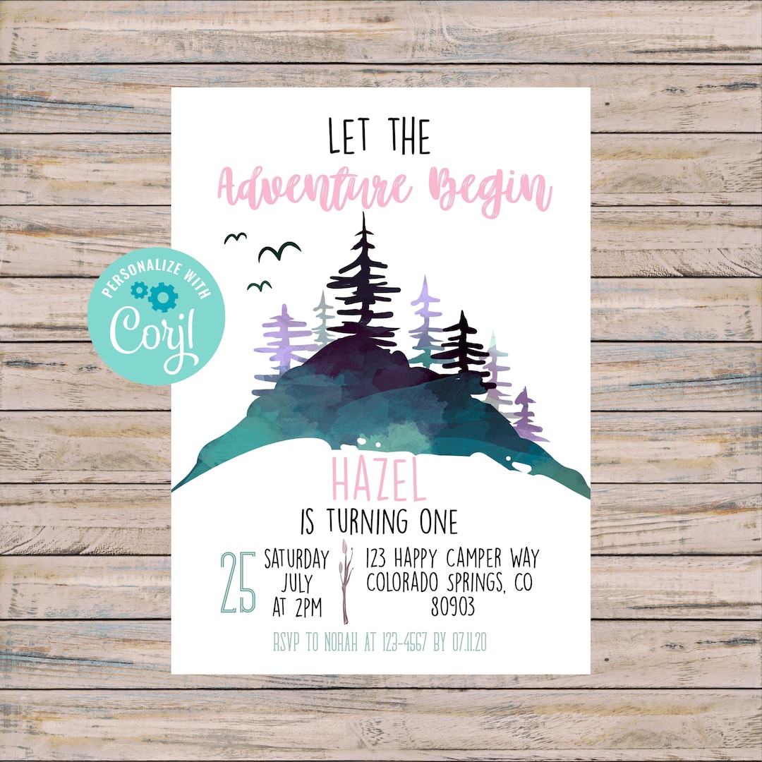 Adventure Birthday Invitation, INSTANT DOWNLOAD, Outdoors Birthday ...