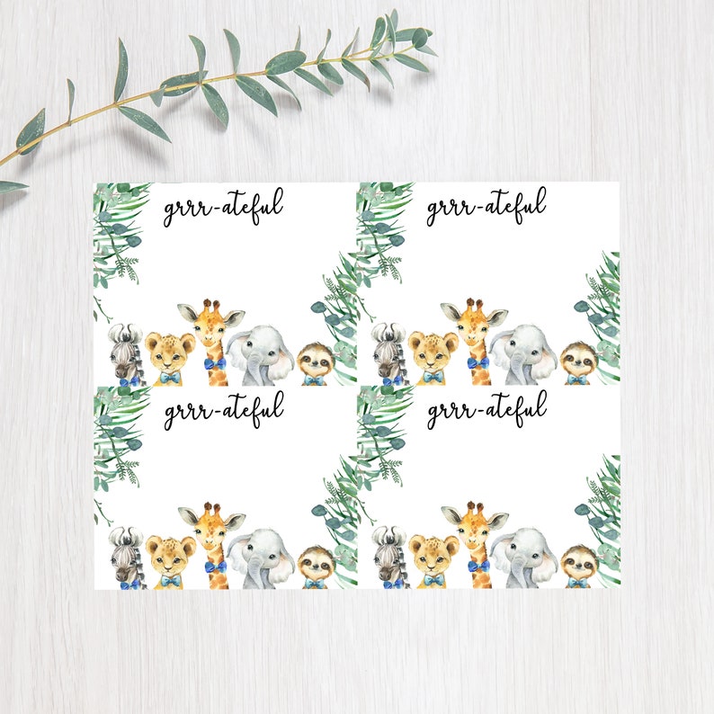Safari Baby Shower, Safari Birthday, Jungle Baby Baby Shower, Thank You ...