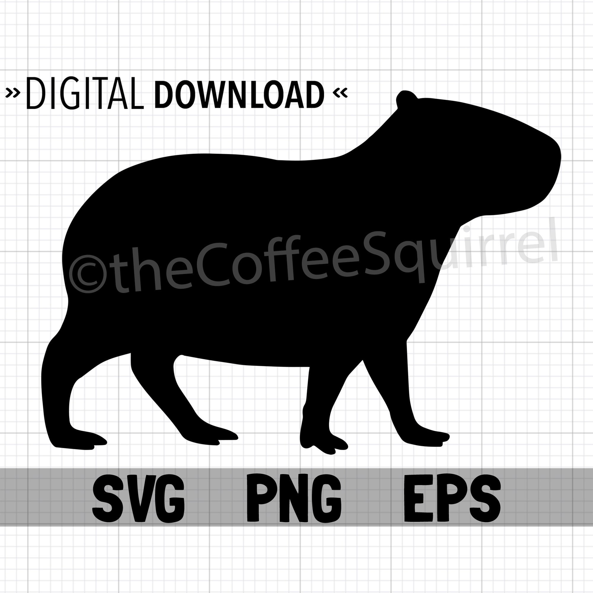 Capybara Silhouette Digital Download SVG EPS PNG Capy Shape for Cricut ...