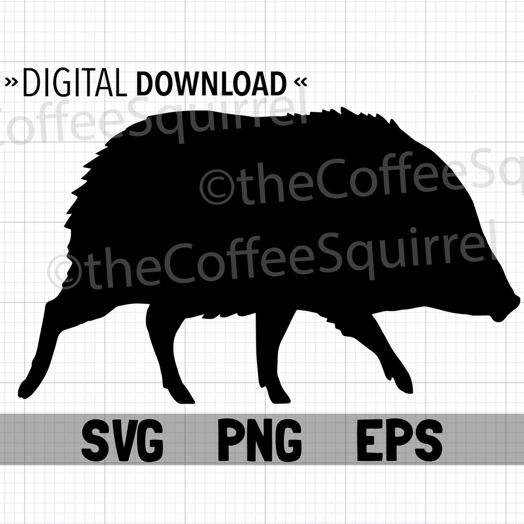 Javelina Silhouette Digital Download SVG EPS PNG Collared Peccary Shape ...