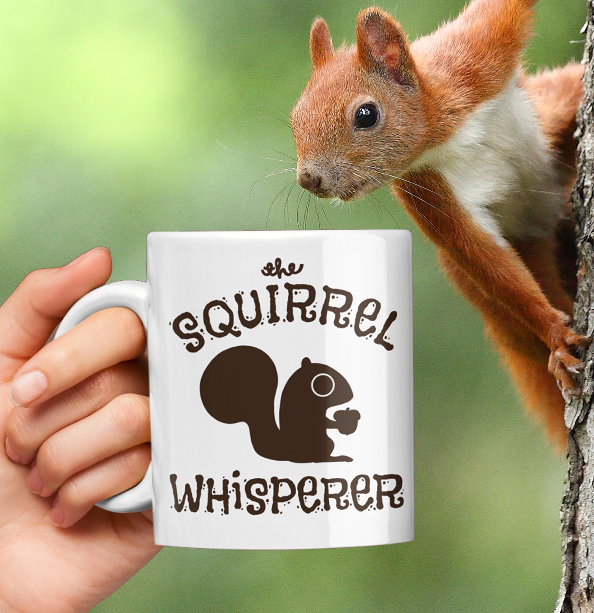 The Squirrel Whisperer Cute Squirrel Coffee Mug Funny 11oz Ceramic Mug ...