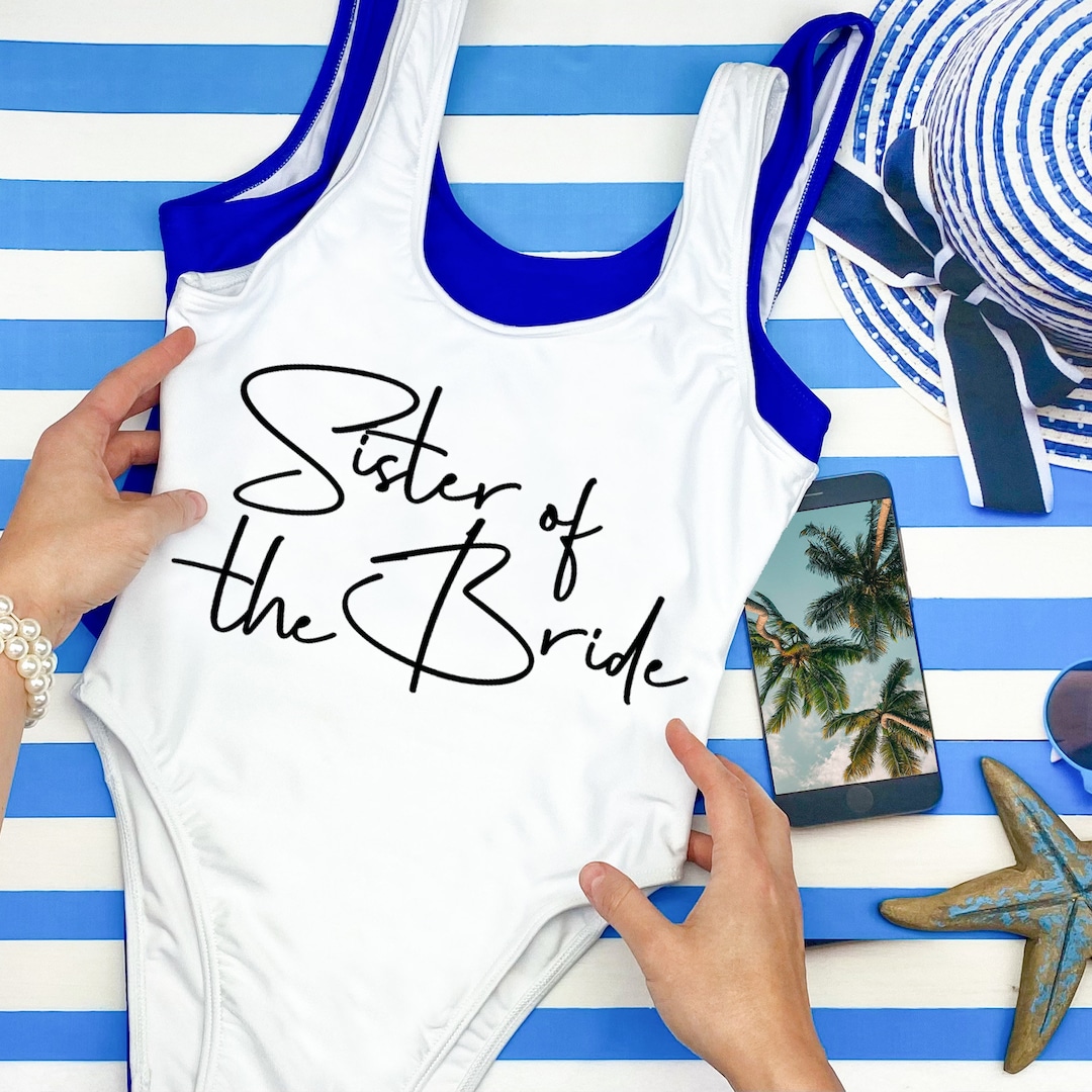 Custom Bride Swimsuit, Sister of the Bride, Bachelorette Party Swimsuit ...