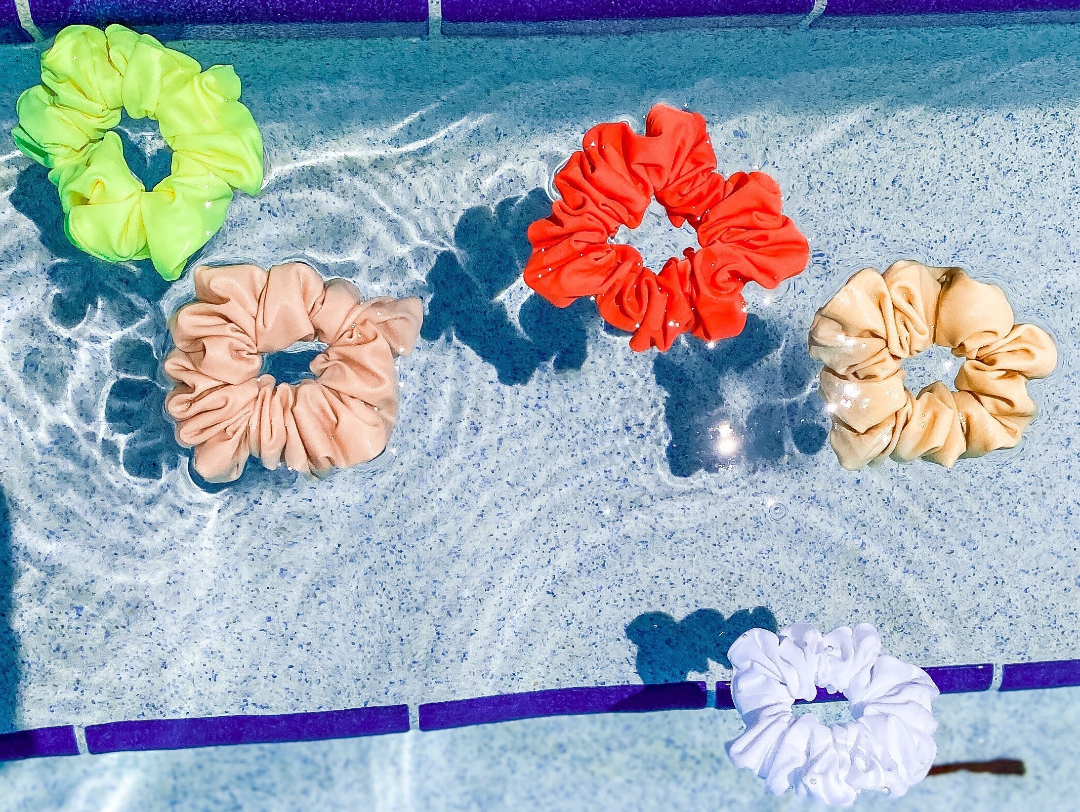 Swim Scrunchies, Pool Safe Bathing Suit Scrunchies, Water Proof Work ...