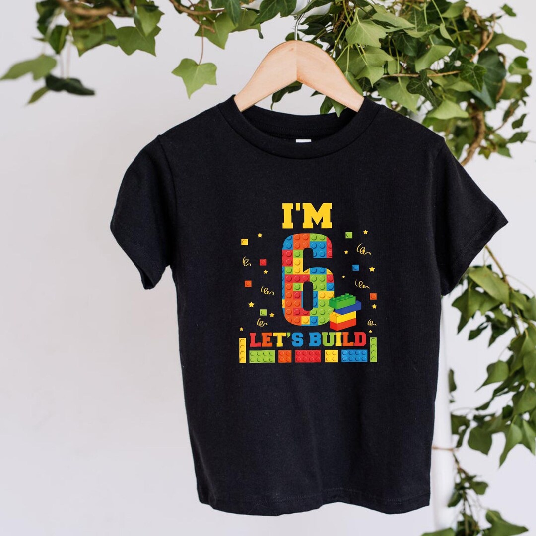 Building Blocks Birthday Shirts, Block Building Shirt, Building Brick ...
