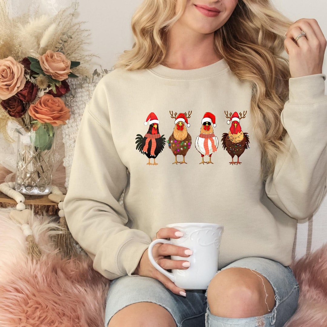 Christmas Chicken Shirt, Christmas Lights Shirt, Cute Christmas ...