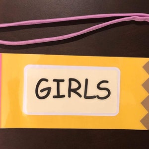 Teacher Bathroom Pass Boys and Girls Laminated Pencil - Etsy