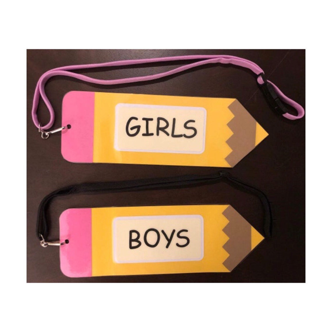 Teacher Bathroom Pass Boys and Girls Laminated Pencil - Etsy