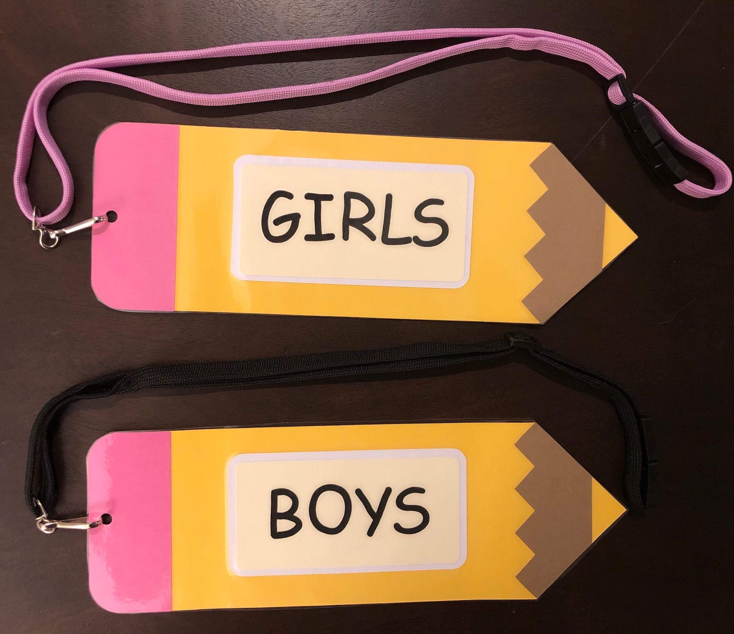 Teacher Bathroom Pass Boys and Girls Laminated Pencil - Etsy