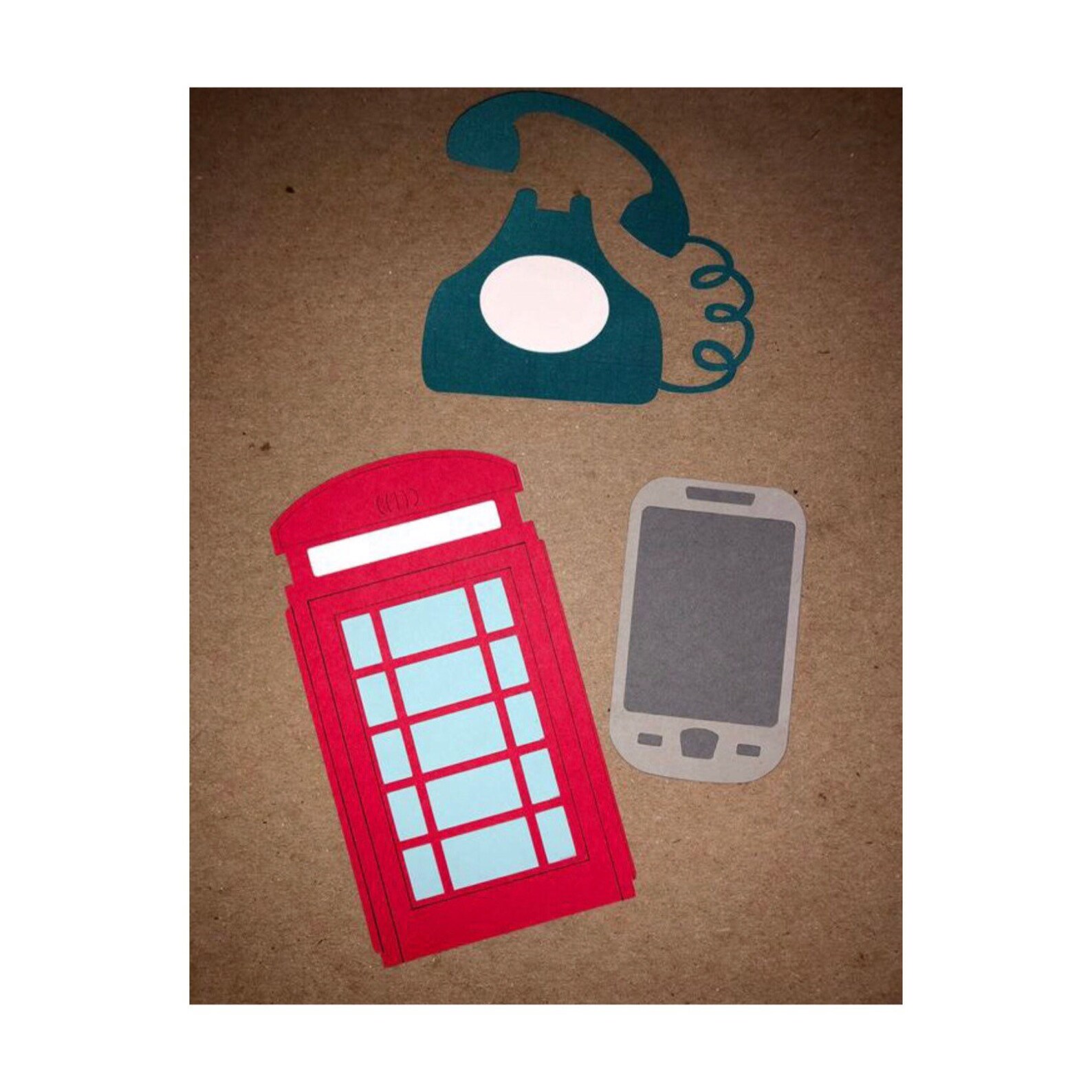 Cell Phone, Vintage Phone Scrapbook Paper Piecing, Die Cut ...