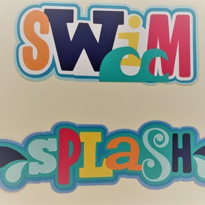 Summer Scrapbook Die Cuts and Paper Pieces, Swimming Birthday Card ...