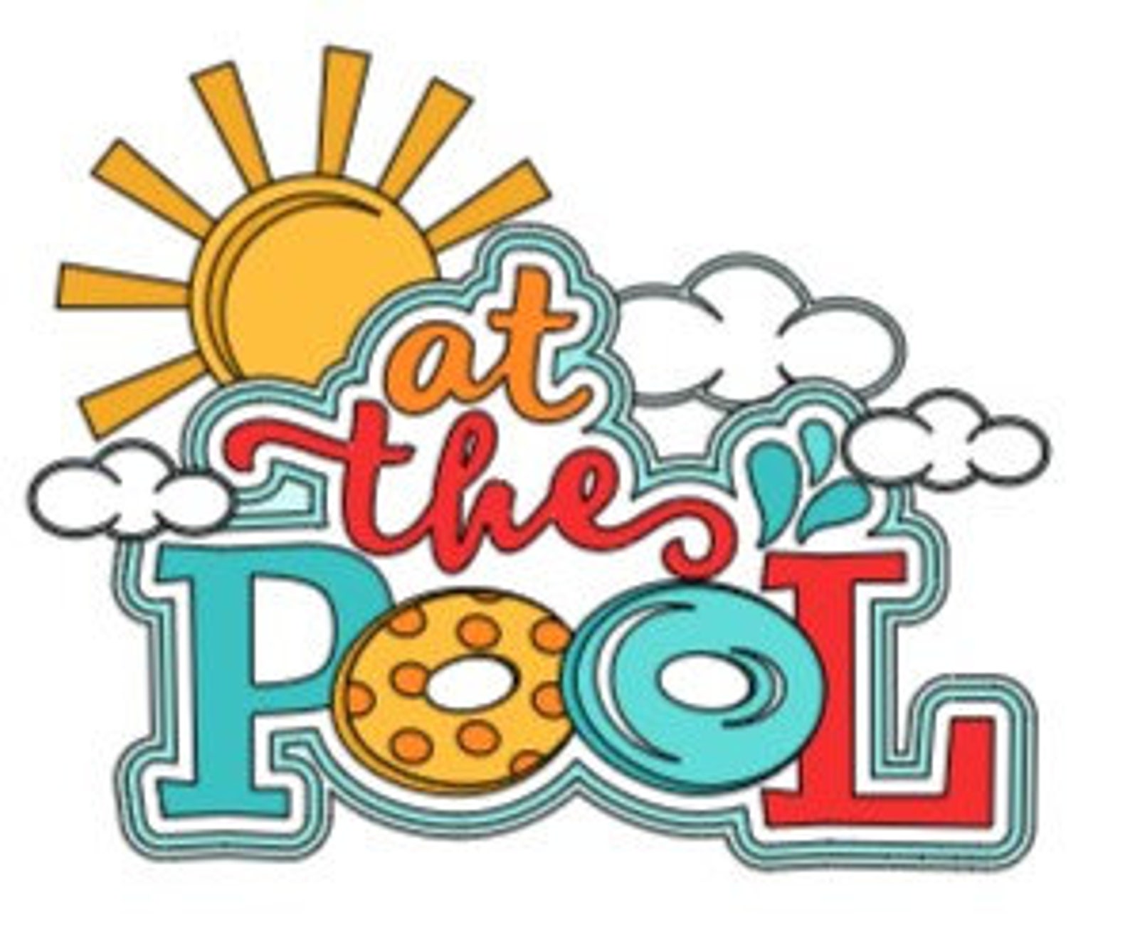 Summer Die Cut, Pool Die Cut, Swimming Die Cut, Summer Season Scrapbook ...
