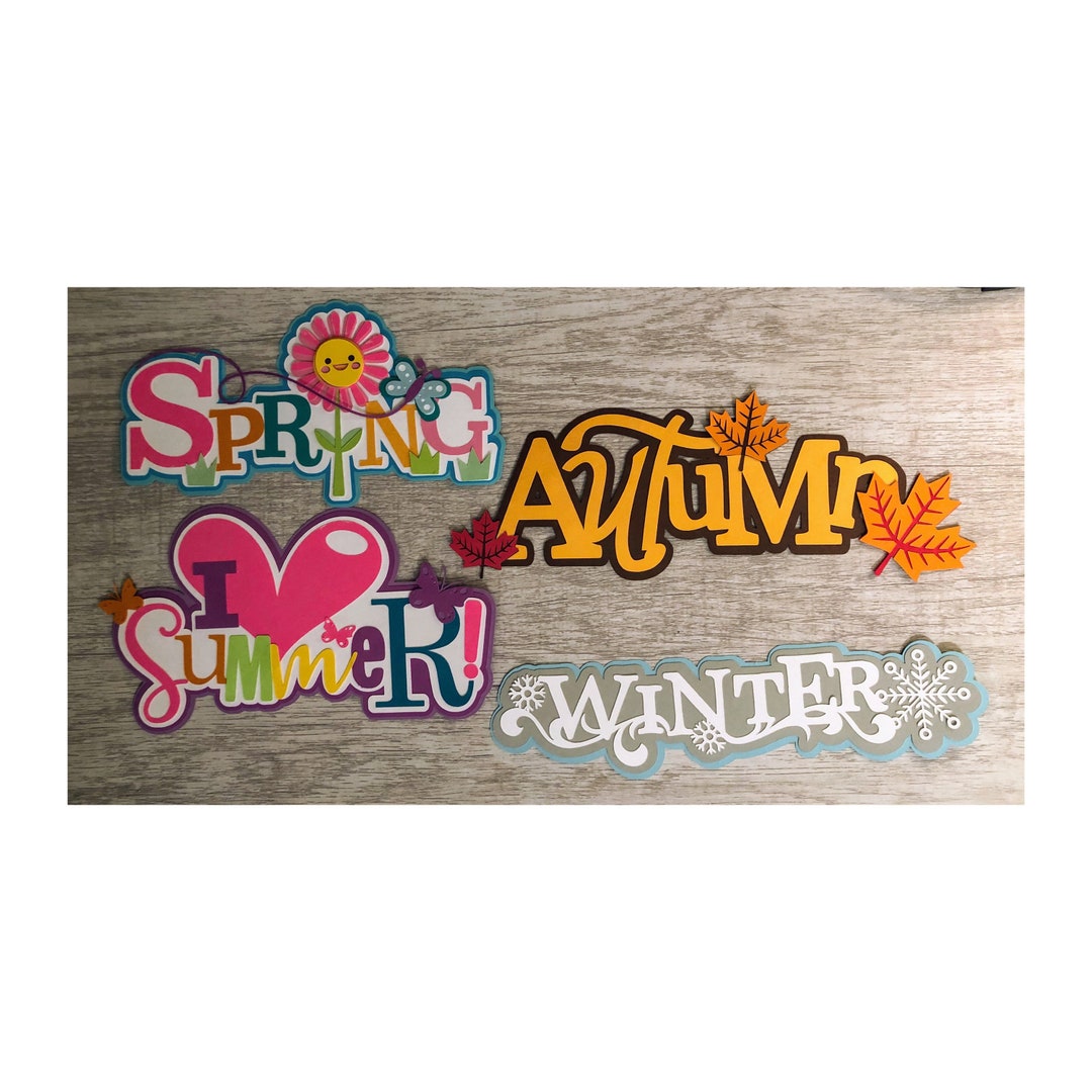 Spring Die Cut, Summer Die Cut, Fall Die Cut, Winter Die Cut, Season ...