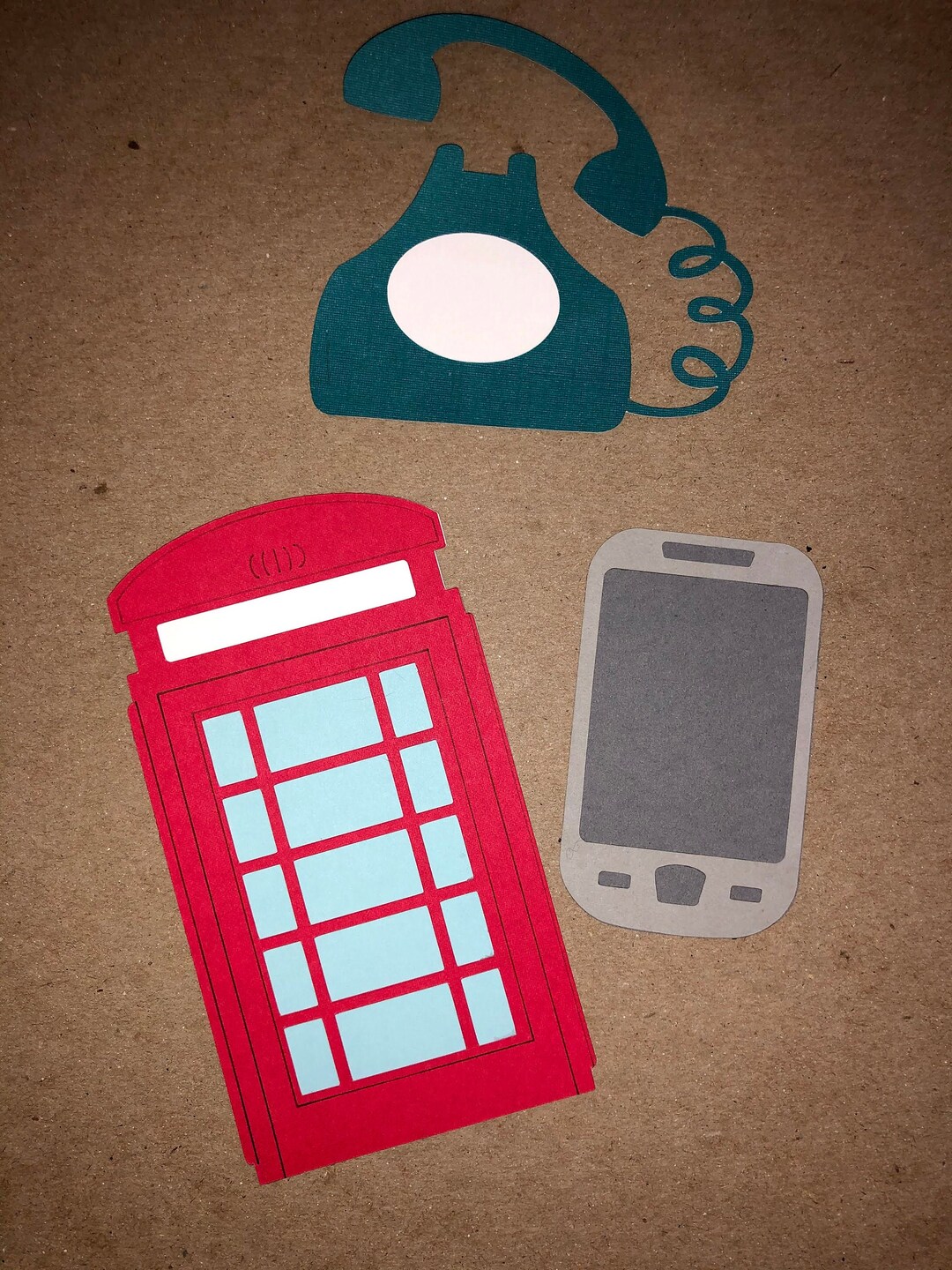 Cell Phone, Vintage Phone Scrapbook Paper Piecing, Die Cut ...