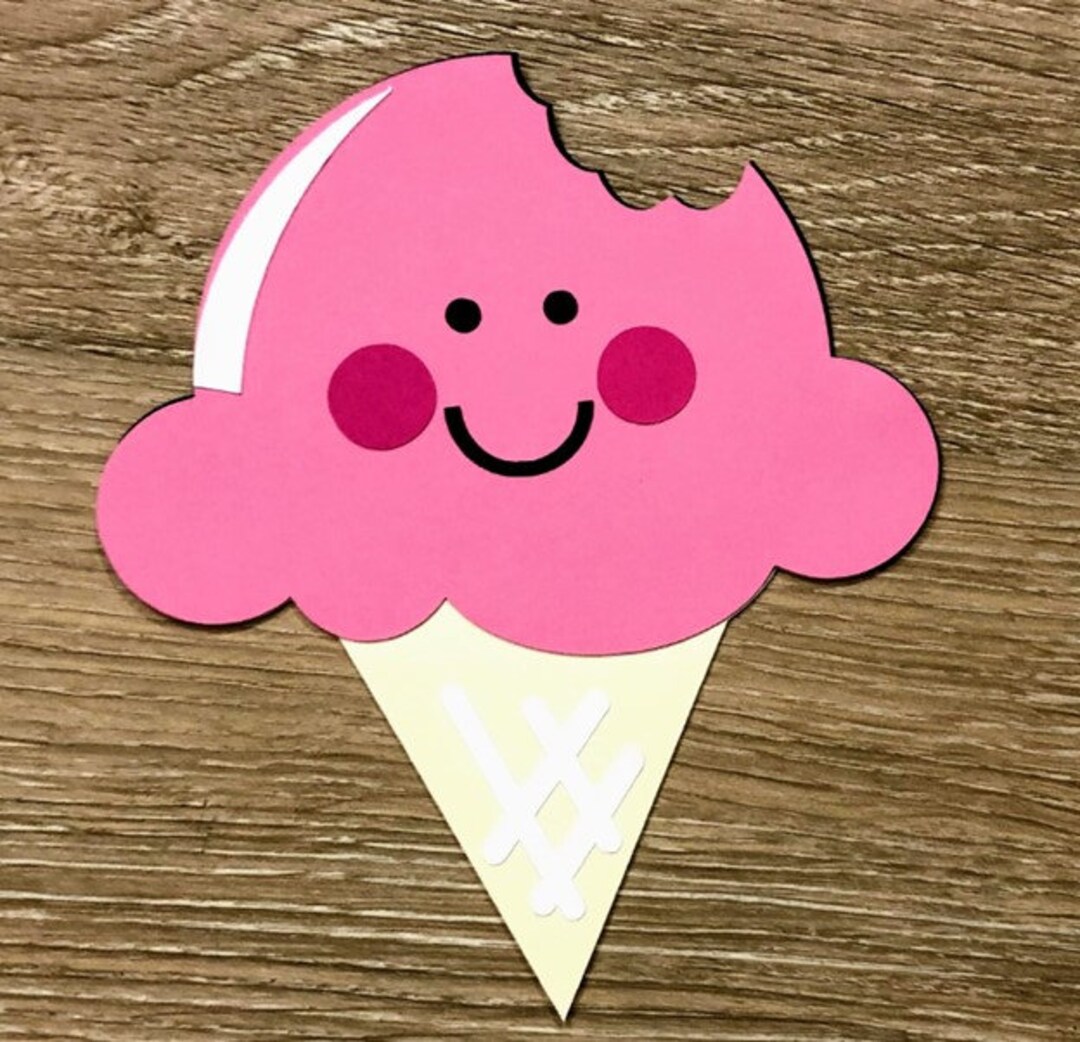Ice Cream Die Cut, Cardstock Ice Cream Die Cut, Dessert Die Cut, Ice ...