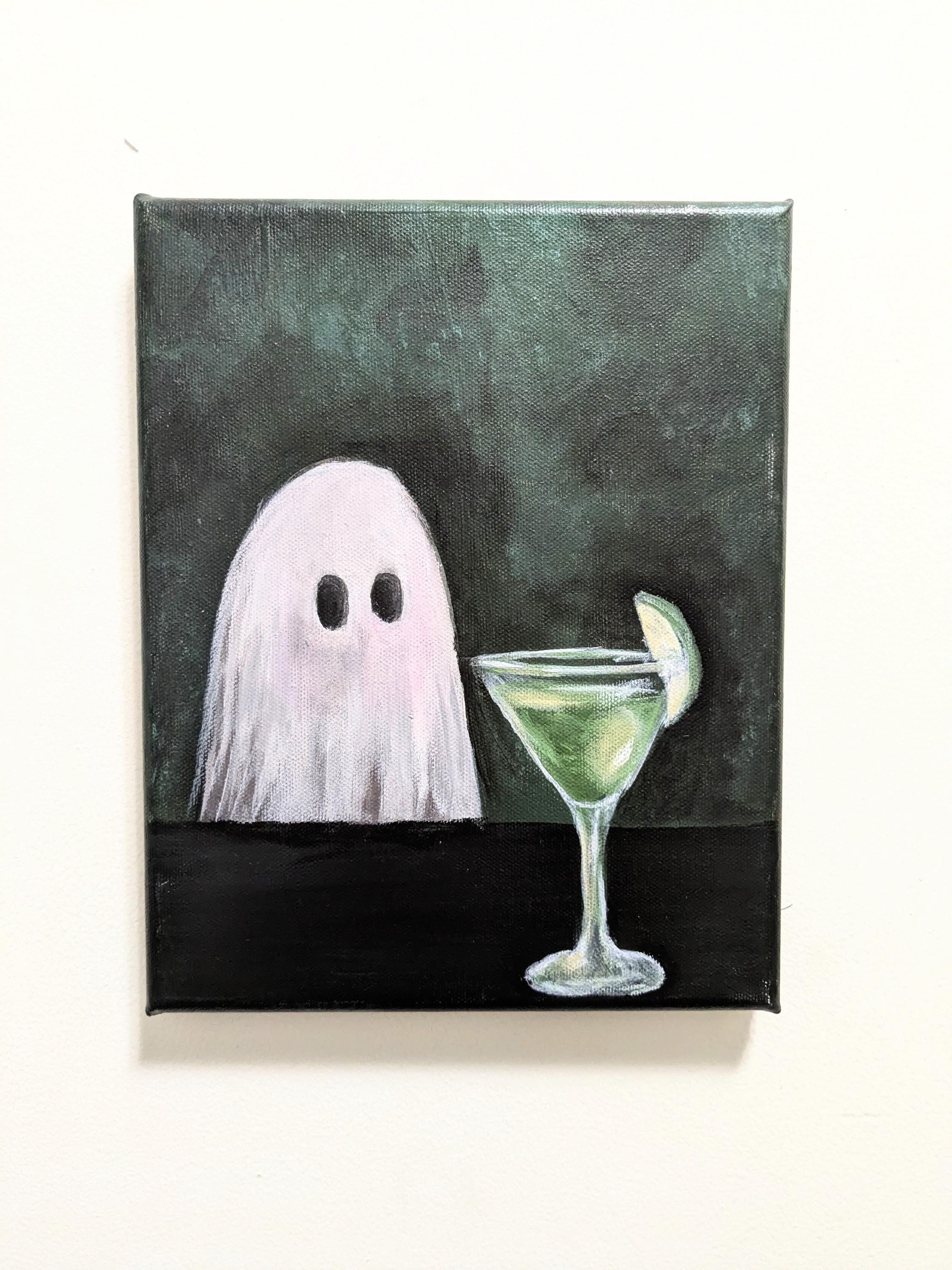 Ghost Martini Painting, Spooky Art, Witch Room Decor, Dark Academia ...
