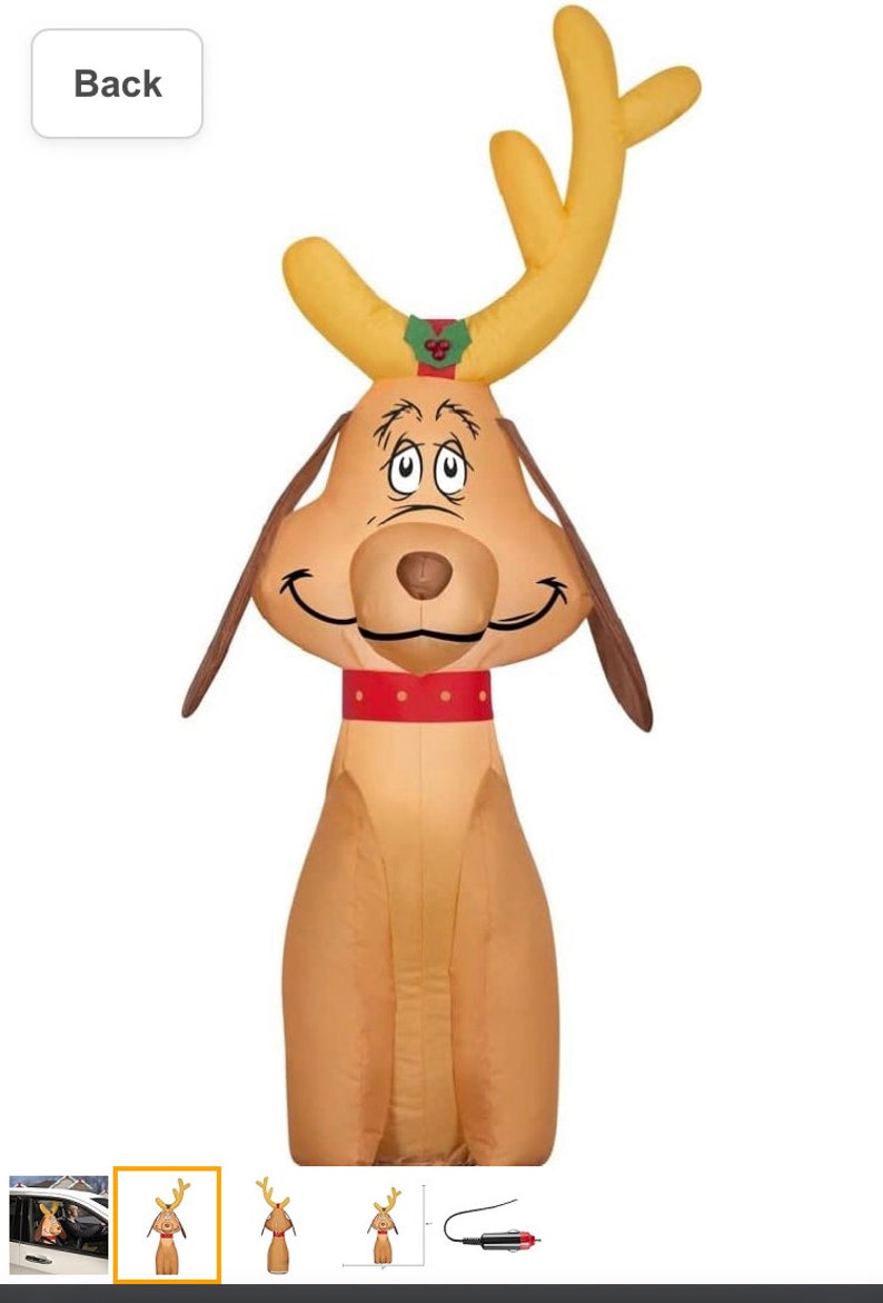 The Grinch Car Buddy Inflatable Christmas Decoration grinch Max the Dog ...