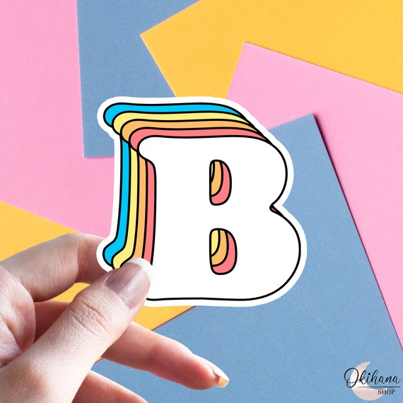 B sticker Letter stickers Initial Sticker Monogram Sticker | Etsy