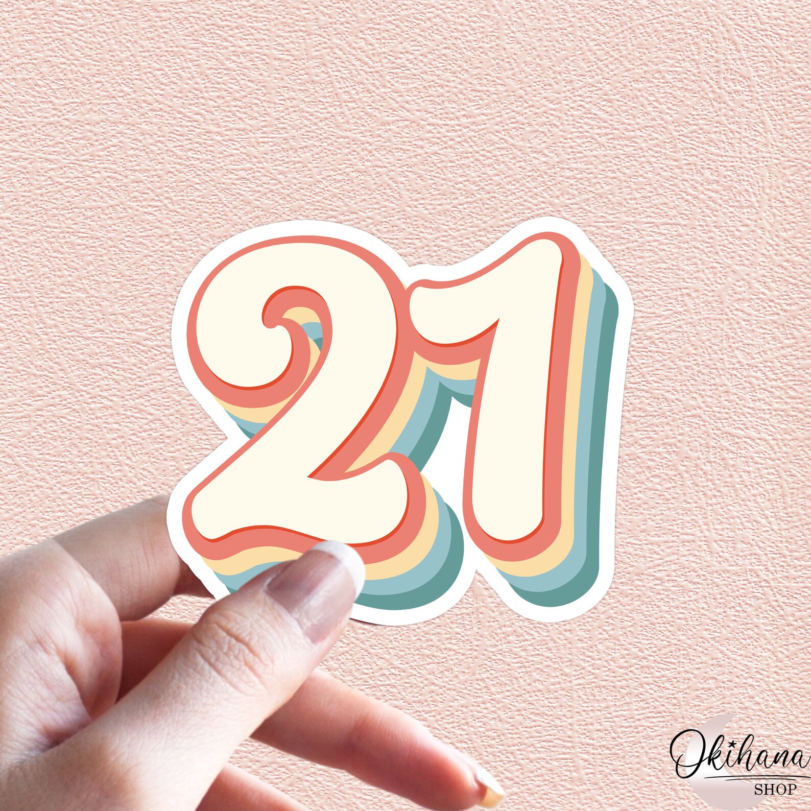 Number 21 Sticker 21th Birthday Stickers Number Stickers - Etsy