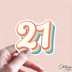 Number 21 Sticker 21th Birthday Stickers Number Stickers - Etsy