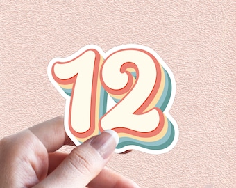 Number 12 Sticker - Etsy