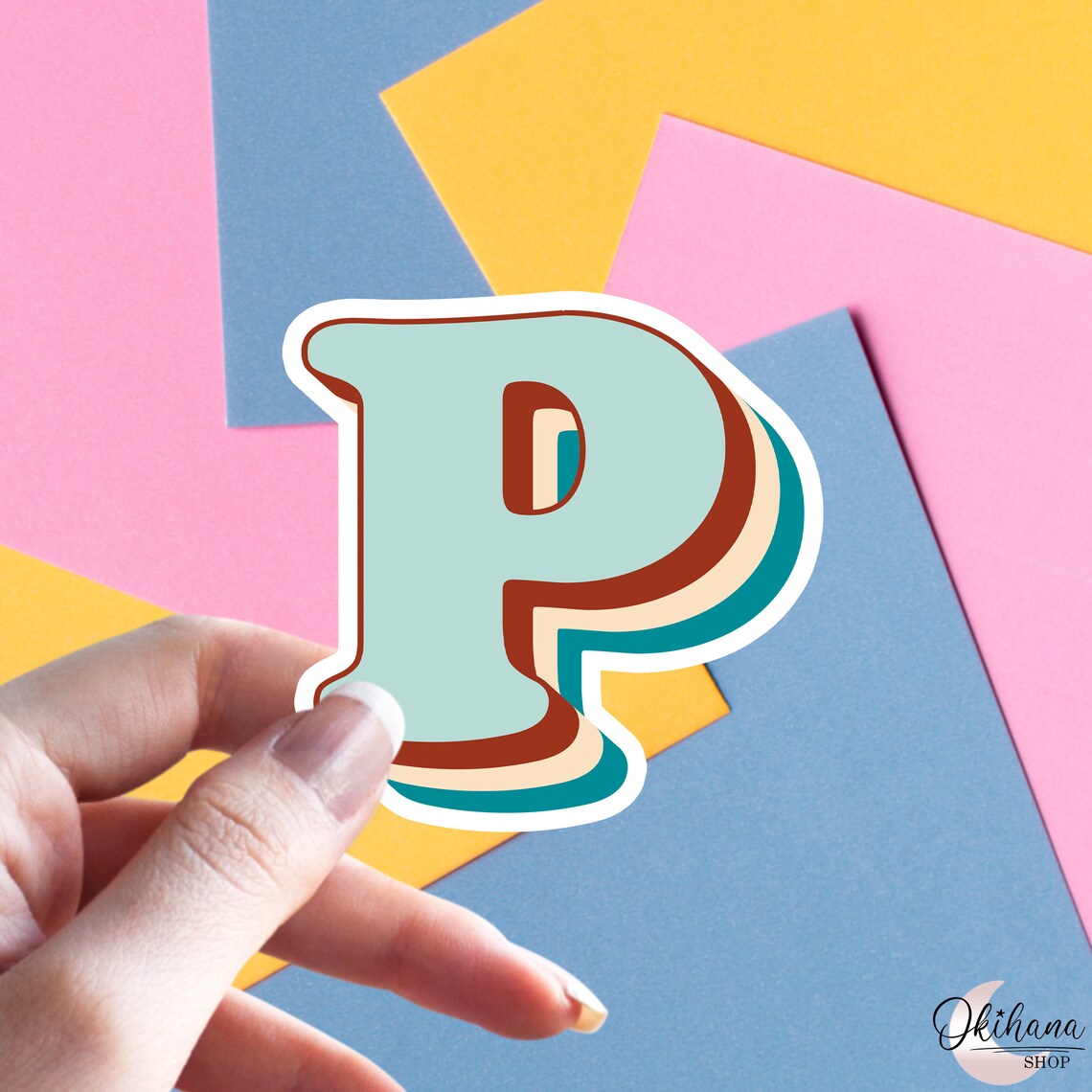 Pegatina P Pegatinas de letras Pegatina inicial Pegatina de - Etsy España