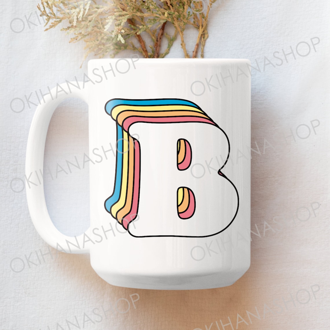 B Mug Letter Mug Mug With Initial Monogram Coffee Mug - Etsy